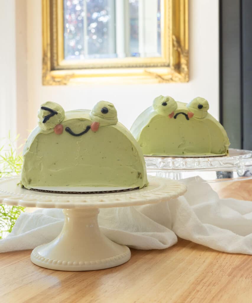Frog Cake with Whipped Cream Frosting • Bites by Bianca