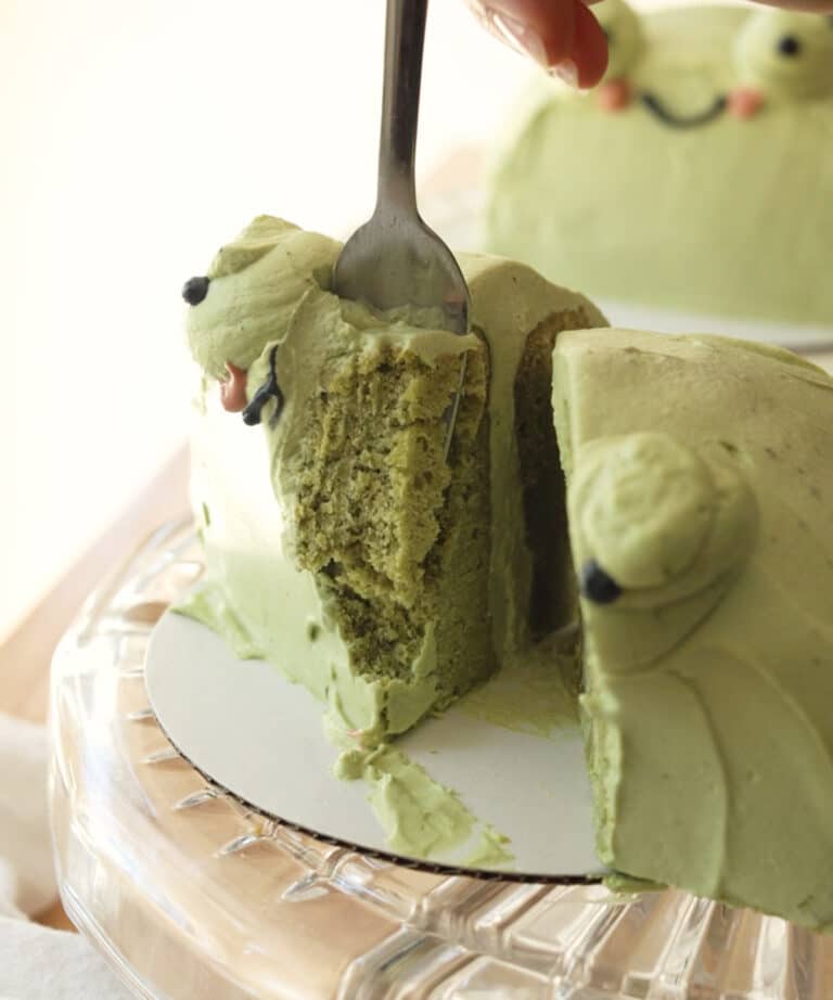 Frog Cake with Whipped Cream Frosting • Bites by Bianca