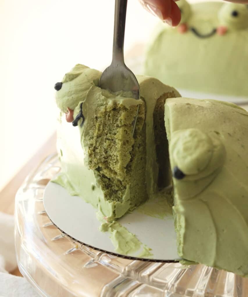 Frog Cake with Whipped Cream Frosting • Bites by Bianca