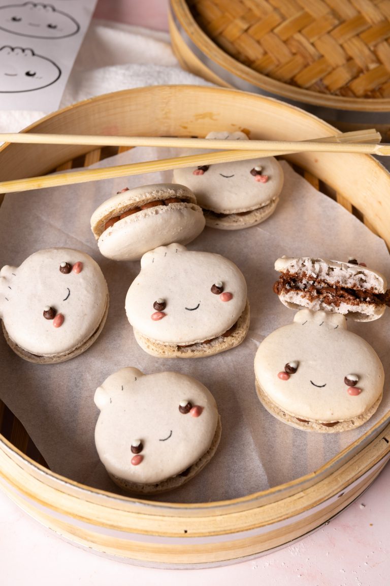 Chocolate Dumpling Macarons • Bites by Bianca