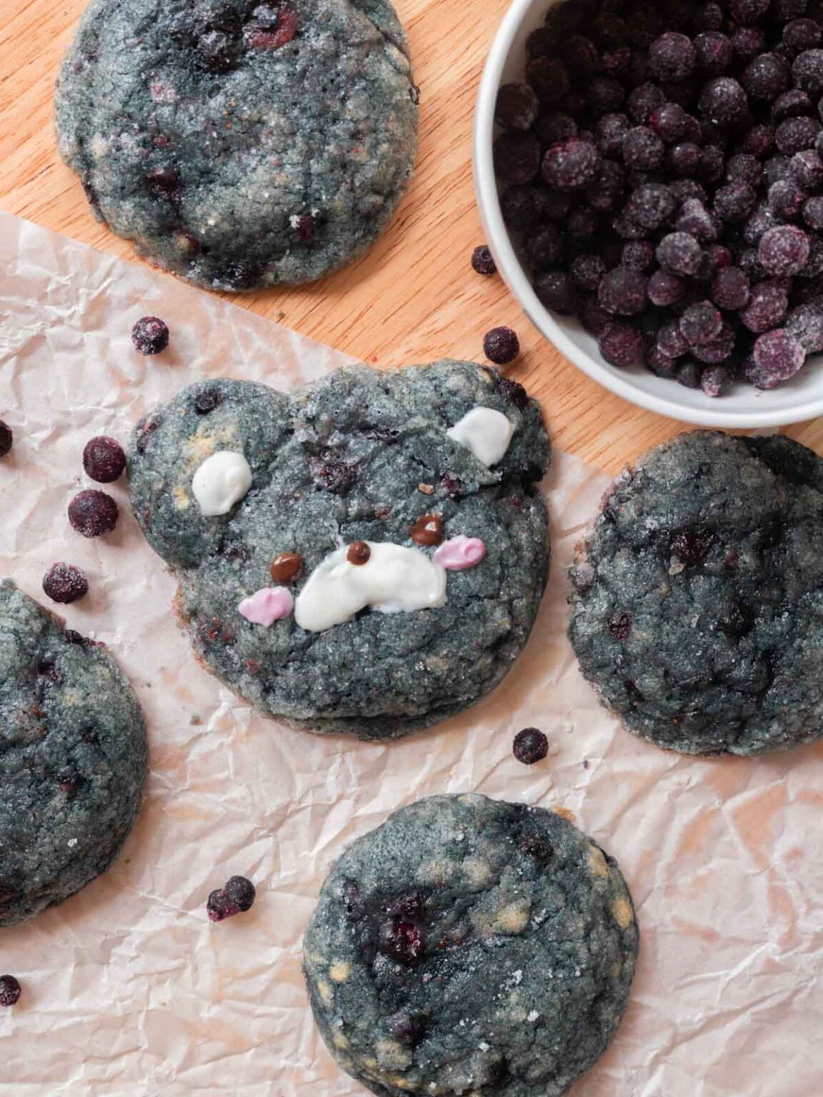 Blueberry Sugar Cookies (using frozen blueberries!)