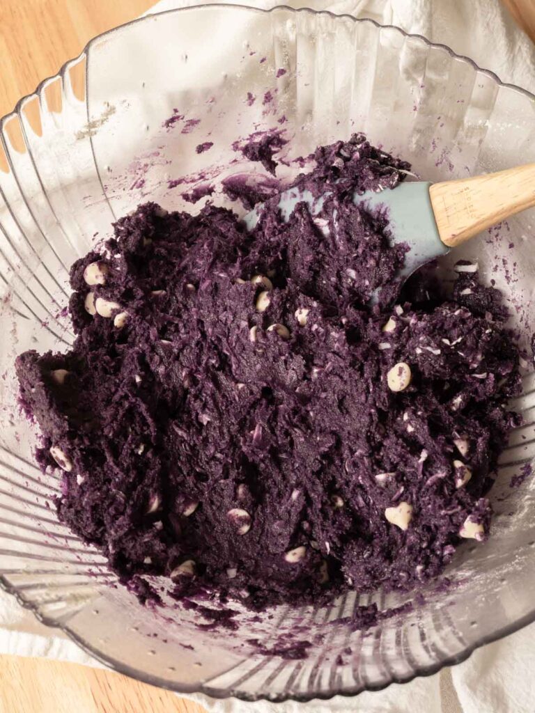 Soft, Chewy White Chocolate Coconut Ube Cookies • Bites by Bianca
