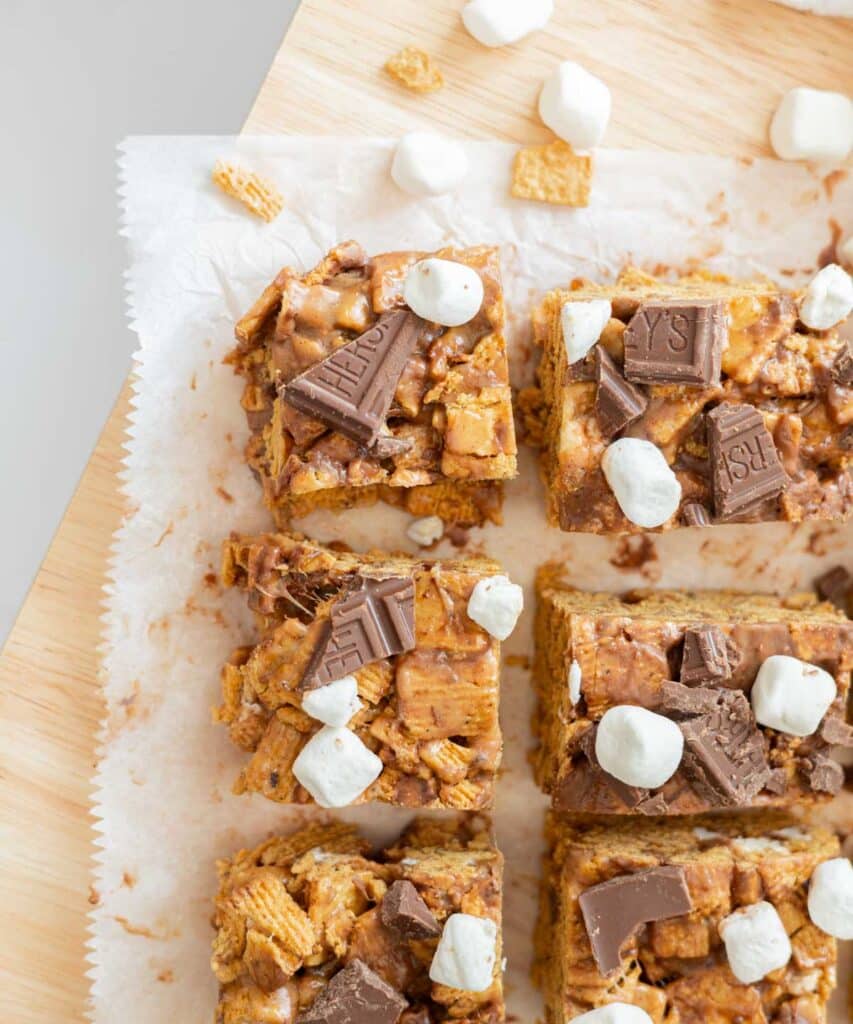 Brown Butter Golden Grahams S'mores Bars w/ Toasted Mallows!