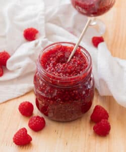 Easy Raspberry Jam w/ Honey (no pectin or thermometer needed!)