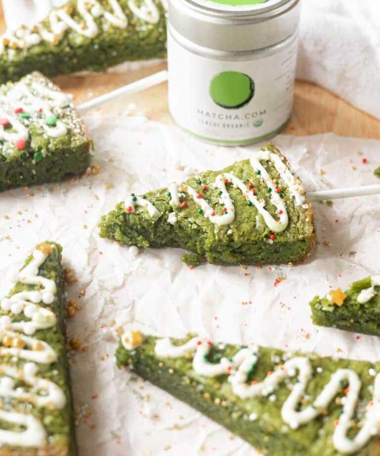 Easy Matcha Christmas Tree Brownies • Bites by Bianca