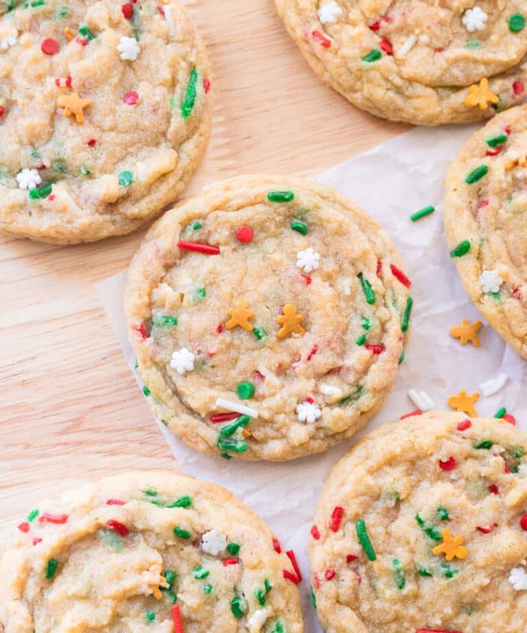 Soft & Chewy Christmas Sprinkle Cookies • Bites by Bianca