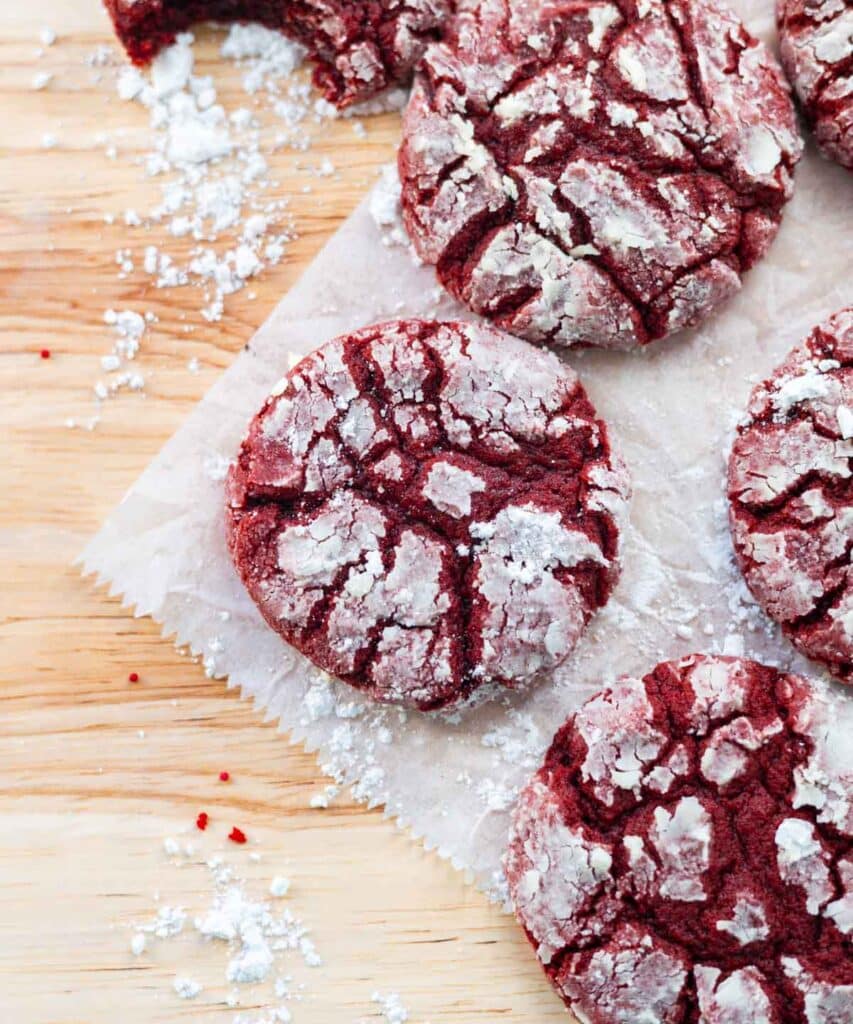 Easy Red Velvet Crinkle Cookies • Bites by Bianca