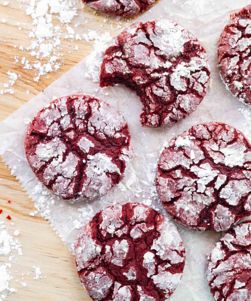 Easy Red Velvet Crinkle Cookies • Bites by Bianca