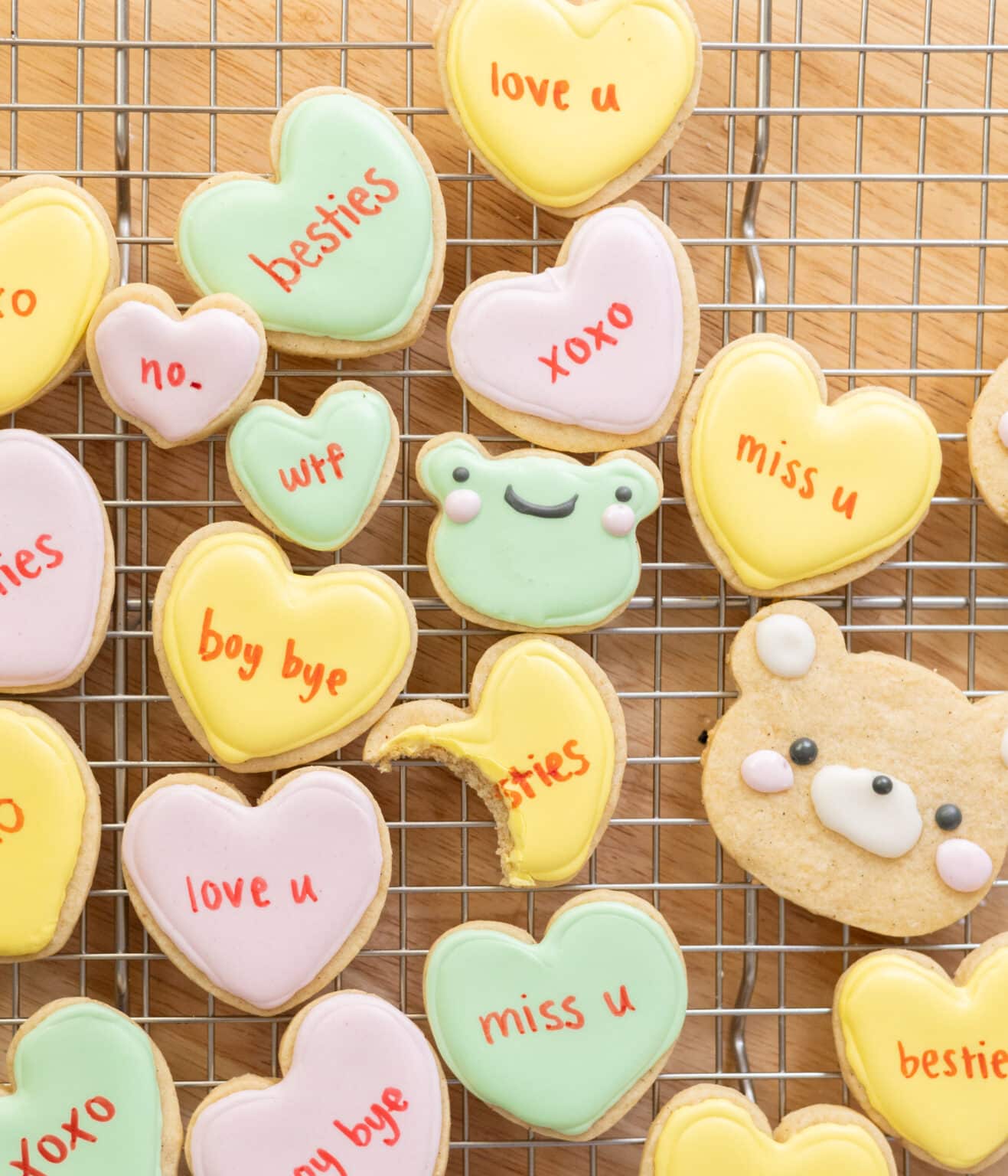 Cute Conversation Heart Cookies • Bites by Bianca